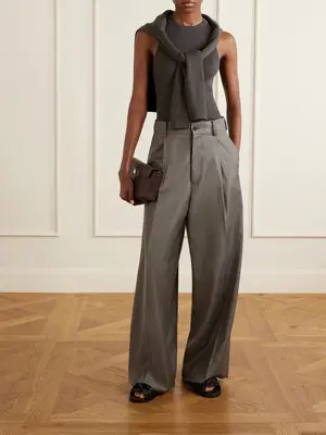 SSSTEIN Wool Pleated Wide-leg Pants