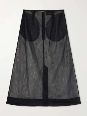 Simone Rocha Organza Midi Skirt - Black