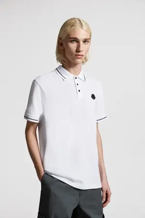 Moncler Logo Patch Polo Shirt - White