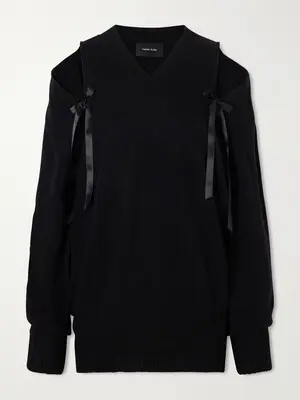 Simone Rocha Bow-detailed Cashmere Sweater - Black