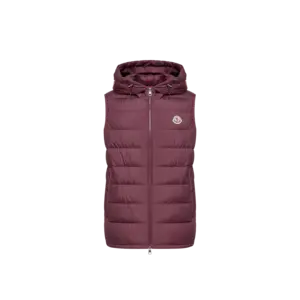 Moncler Marseillan Hooded Down Vest - Red