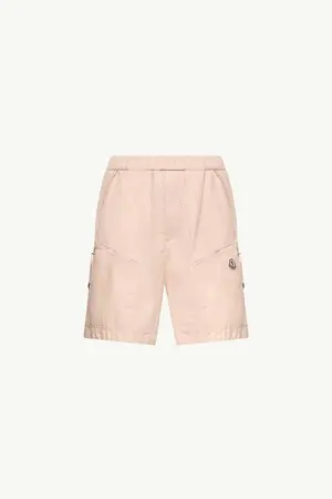 Moncler Cotton Poplin Bermuda Shorts - Pink