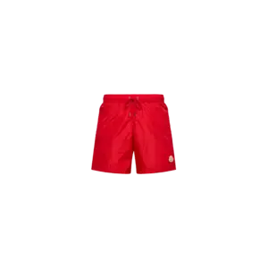 Moncler Logo Patch Swim Shorts - Red