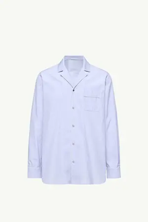 Moncler Fil-à-fil Cotton Long Sleeve Shirt - Blue