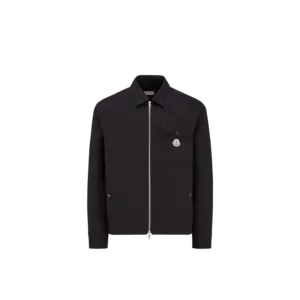 Moncler Cotton Blend Gabardine Shirt Jacket - Black