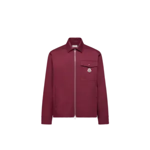 Moncler Cotton Blend Gabardine Shirt Jacket - Red