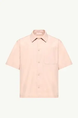Moncler Cotton Poplin Short Sleeve Shirt - Pink