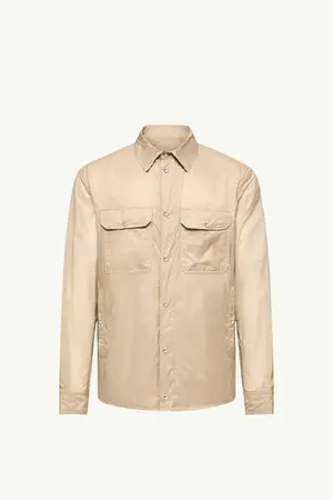 Moncler Logo Patch Long Sleeve Shirt - Beige
