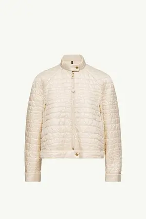 Moncler Aubrieta Geometric-quilted Short Down Jacket - Beige