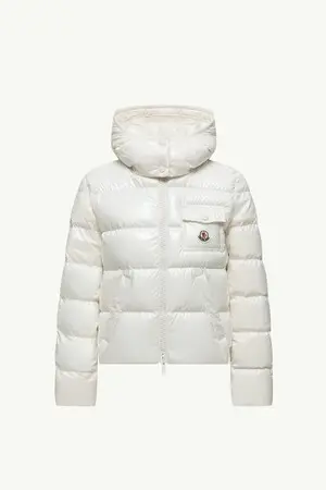 Moncler Andro Hooded Short Down Jacket - White