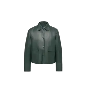 Moncler Haricot 3-in-1 Leather Down Shirt Jacket - Green