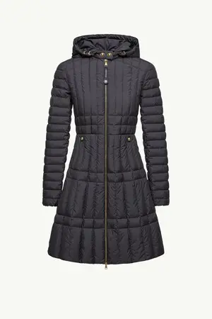 Moncler Menthelong Vertical-quilted Hooded Down Jacket - Black