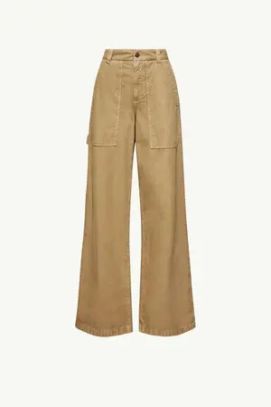 Moncler Cotton Wide Leg Pants - Beige