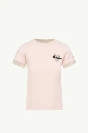 Moncler Heart Logo Cotton T-shirt - Pink