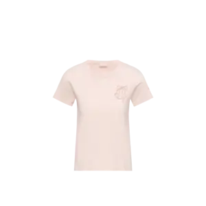 Moncler Embroidered Logo Cotton T-shirt - Pink