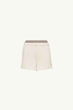 Moncler Layered-effect Vichy Cotton Blend Shorts - White