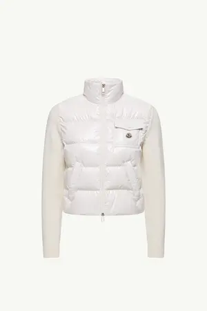 Moncler Padded Zip-up Wool Cardigan - White