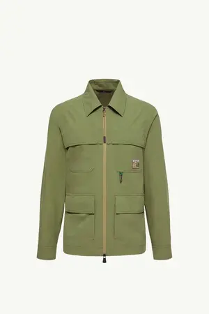 Moncler Taffeta Shirt Jacket With Water-repellent Finish - Green