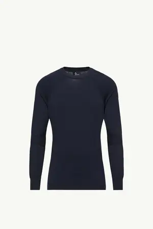 Moncler Viscose Blend Logo Sweater - Blue