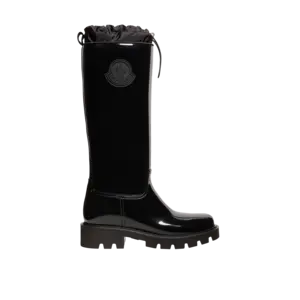 Moncler Kickstream Knee-high Glossed Boots - Black