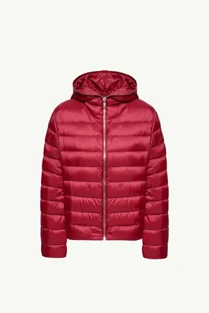 MONCLER + RICK OWENS Ziplock Hooded Short Down Jacket - Red