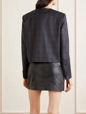 BLAZÉ MILANO Shamo Cropped Prince Of Wales Wool Bolero