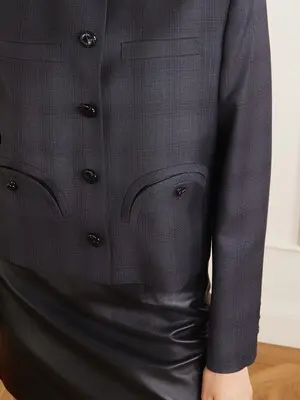 BLAZÉ MILANO Shamo Cropped Prince Of Wales Wool Bolero