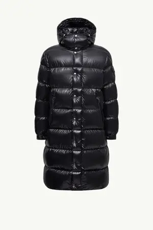 Moncler Hanoverian Hooded Square-quilted Long Down Jacket - Black