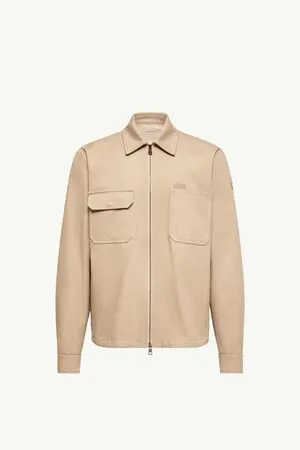 Moncler Leather Logo Cotton Shirt Jacket