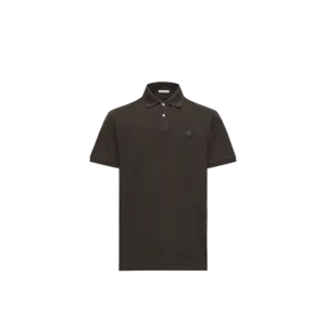Moncler Logo Patch Cotton Piquet Polo Shirt - Green