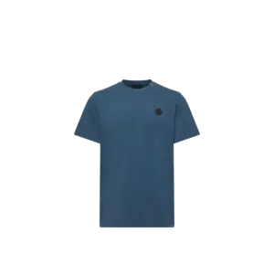 Moncler Logo Cotton T-shirt - Blue