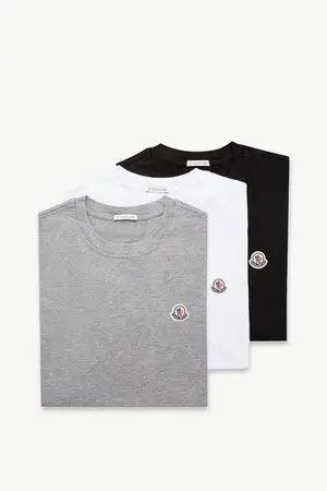 Moncler Logo Patch Cotton T-shirt - Multicolor
