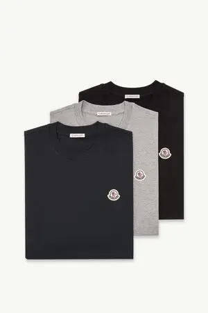 Moncler Logo Patch Cotton T-shirt - Multicolor