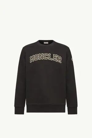 Moncler Cotton Fleece Logo Sweatshirt - Black