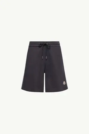 Moncler Striped Trim Cotton Fleece Shorts
