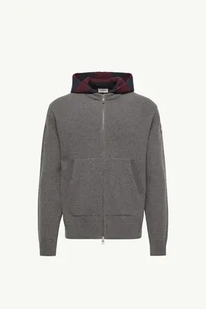 Moncler Striped Hood Wool & Cashmere Cardigan