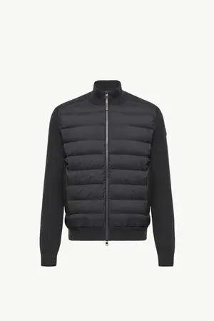 Moncler Wool & Cashmere Blend Padded Zip-up Cardigan