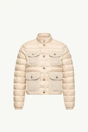 Moncler Furet Wool & Cashmere Trimmed Short Down Jacket - Beige