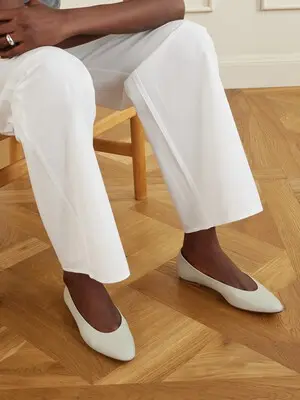 AeydĒ Ellie Leather Ballet Flats - Gray