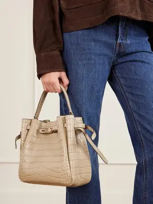 Tory Burch Croc-effect Leather Shoulder Bag - Brown