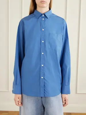 RÓHE Cotton Poplin Shirt - Blue