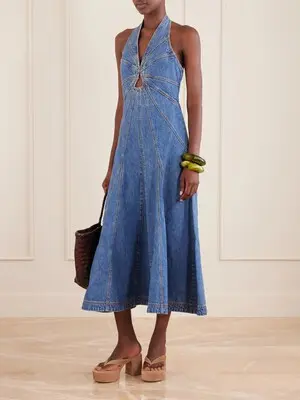 Cult Gaia Rowyn Denim Midi Dress - Blue