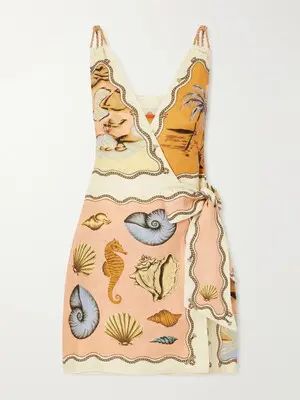 Farm Rio Rio Souvenir Printed Linen Mini Dress - Multi
