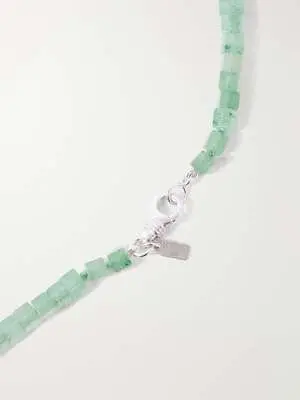 Le Sundial Sterling Silver, Aventurine And Pearl Necklace
