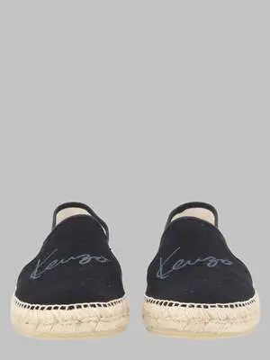 Kenzo Espadrilla Con Logo Ricamato - Black