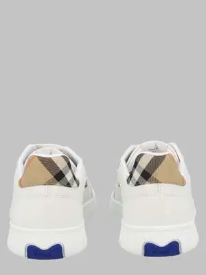 Burberry Calf Leather "terrace" Sneakers With Check Detail