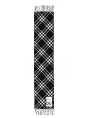 Burberry Sciarpa In Cashmere Check - Black