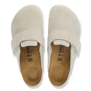 BIRKENSTOCK Loma Suede Leather Clogs - Oyster