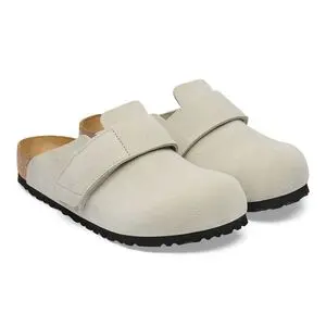 BIRKENSTOCK Loma Suede Leather Clogs - Oyster