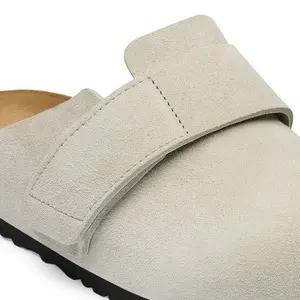 BIRKENSTOCK Loma Suede Leather Clogs - Oyster